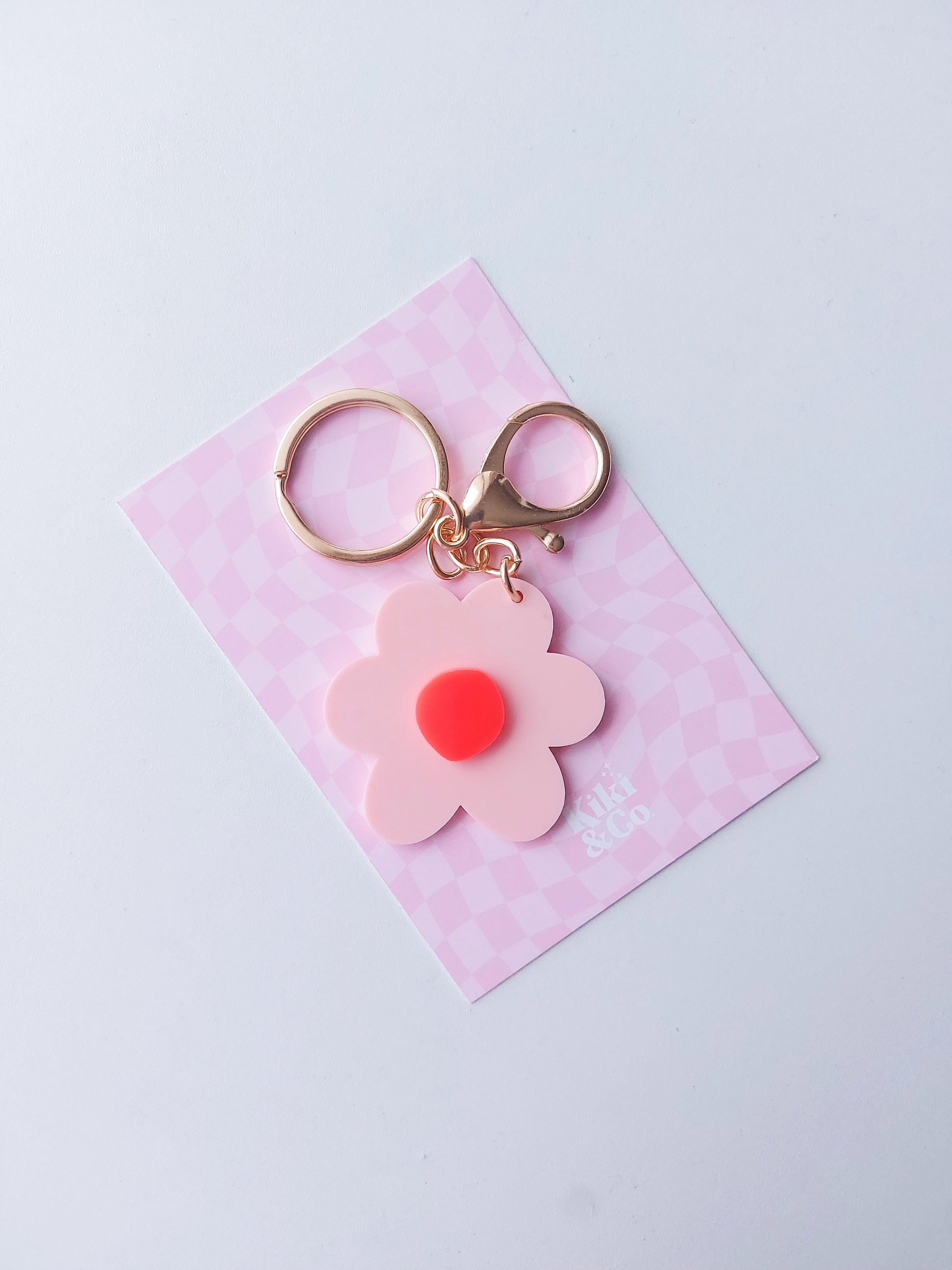 Daisy keyring - Red/Pink – Kiki & Co.